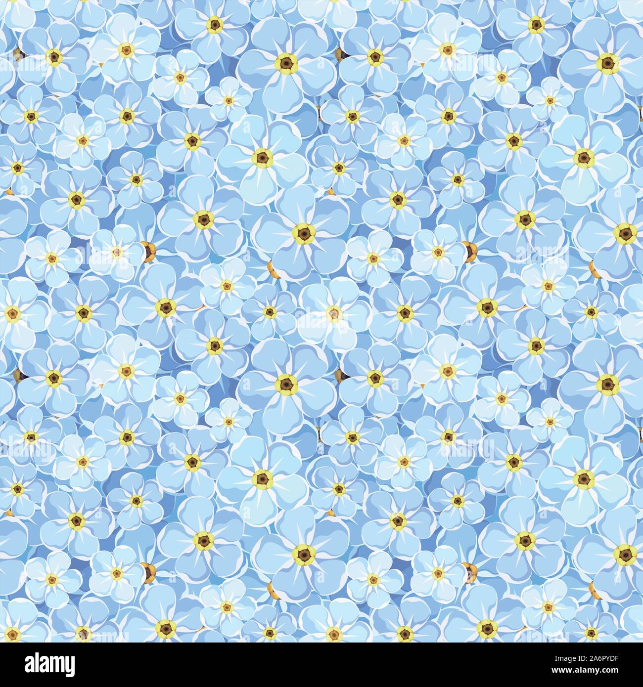 Vector seamless background with small blue forget-me-not flowers Stock ...