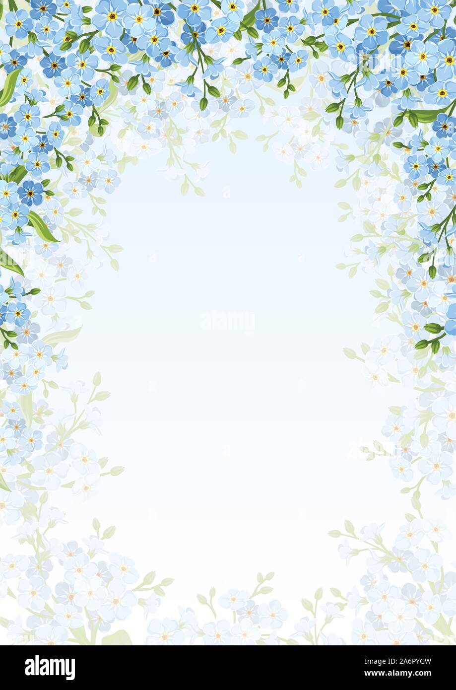 Vector background with blue forget-me-not flowers Stock Vector Image ...