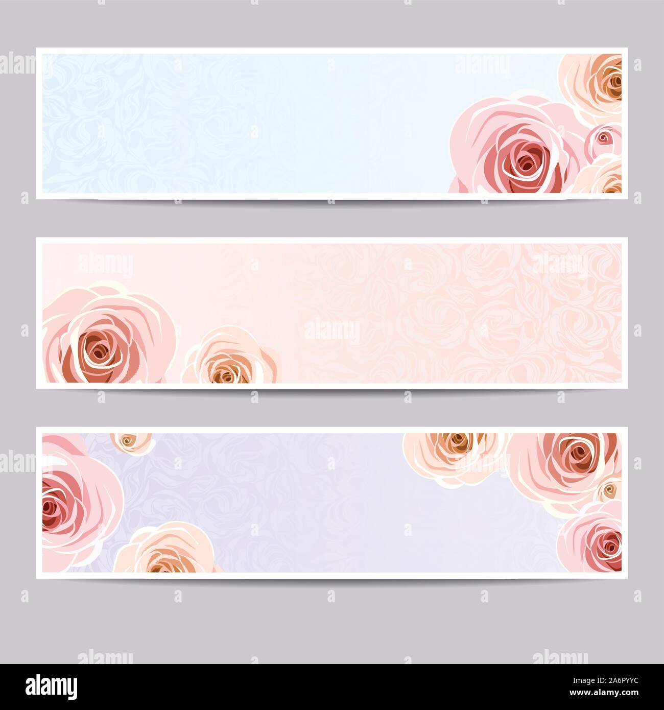 Set of three vector web banners with roses Stock Vector Image & Art - Alamy