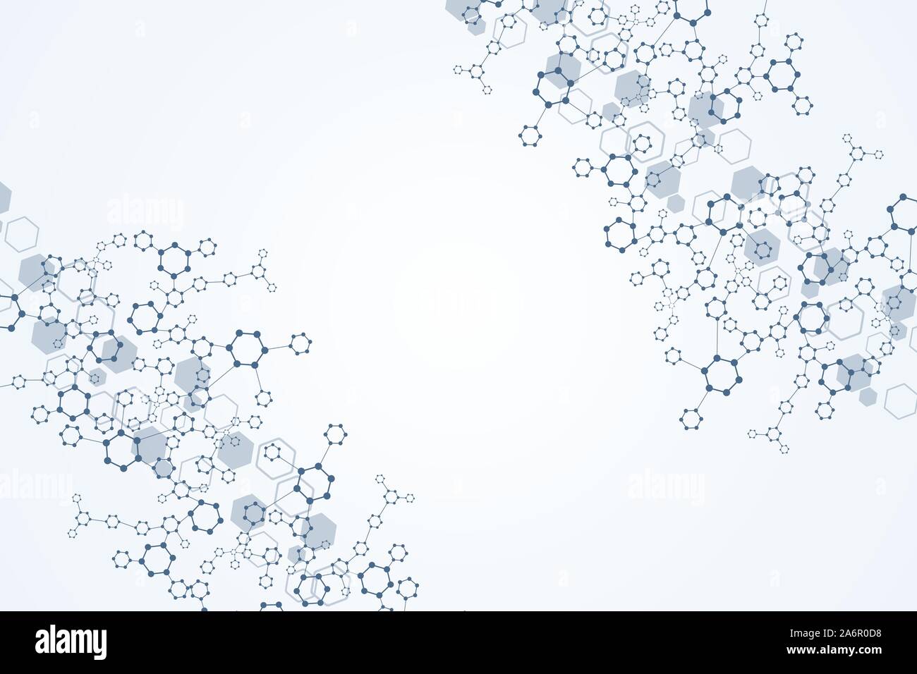 Science network pattern, connecting lines and dots. Technology hexagons ...