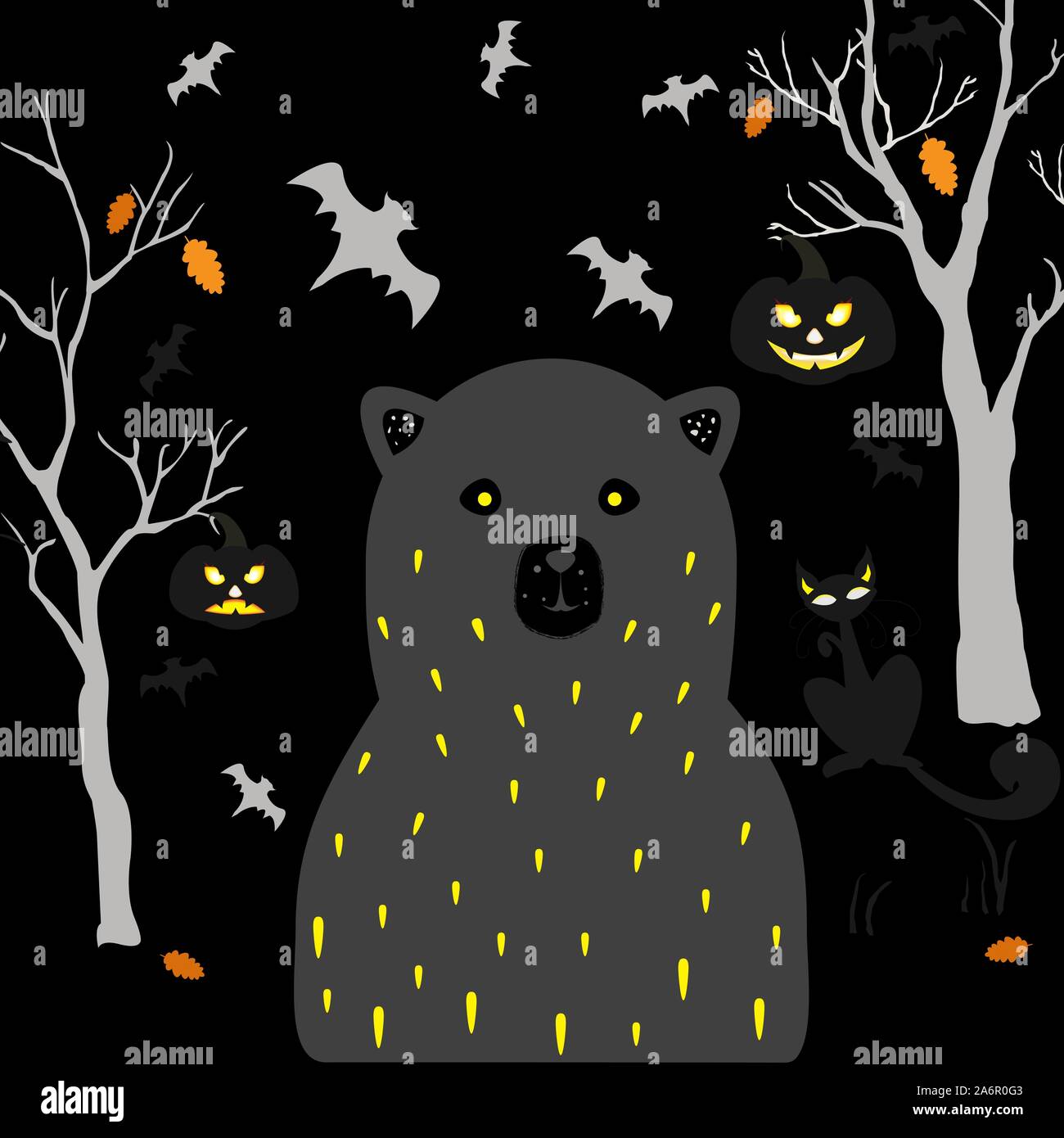 Terrifying Black Bear with yellow eyes, empty socket eyed cat and ...