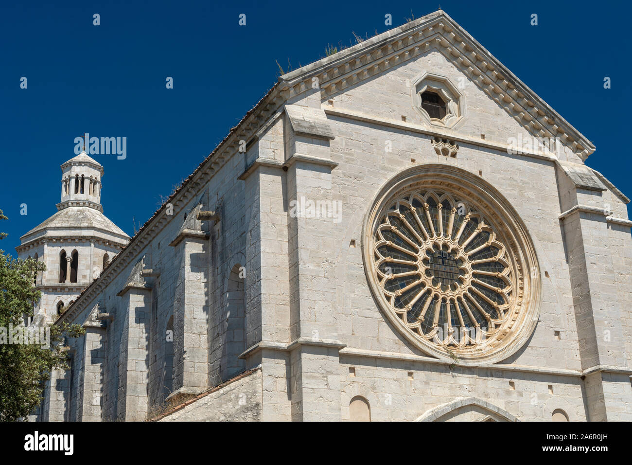 Exterior of the Abbey of Fossanova, Latina, Lazio, Italy, medieval ...