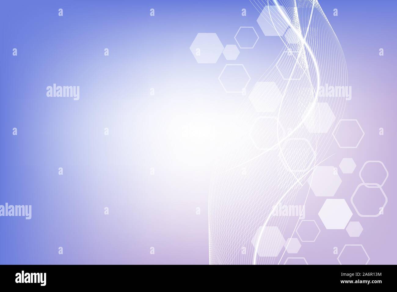 Science network pattern, connecting lines and dots. Technology hexagons ...