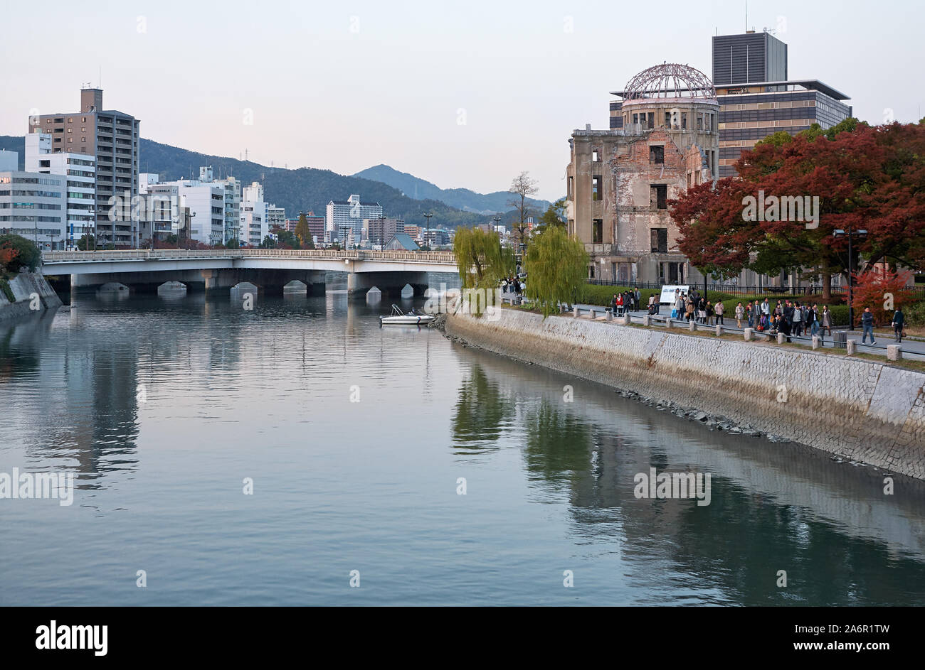 The Ota rivet with the Aioi Bridge, the aiming point for the Atomic ...