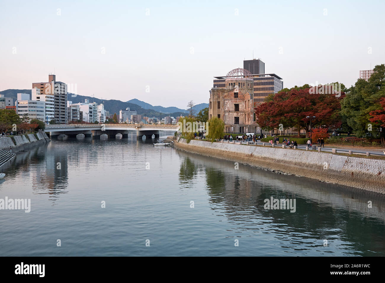 The Ota rivet with the Aioi Bridge, the aiming point for the Atomic ...