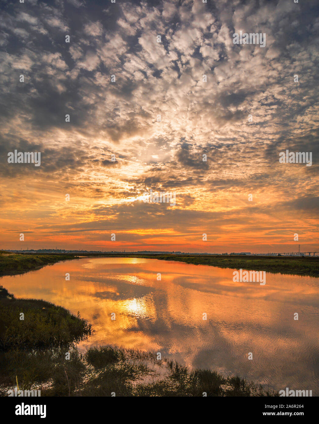 Sunrise over the river Stock Photo - Alamy