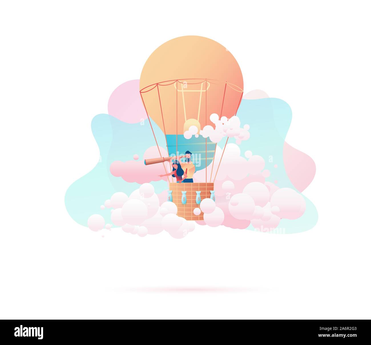 Balloon in the shape of a large light bulb. A man is looking through a ...