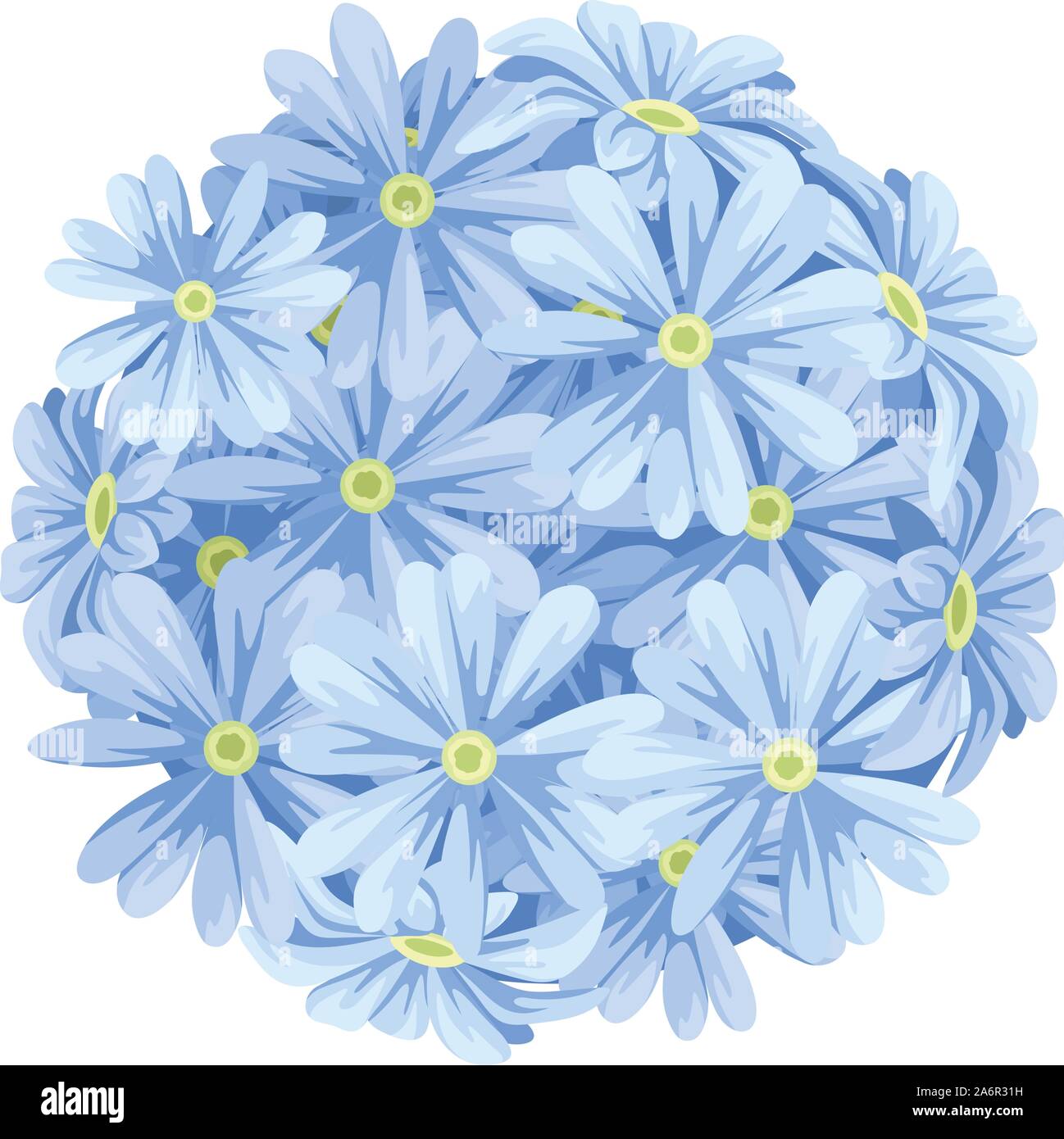 Vector blue flowers ball bouquet isolated on a white background Stock ...