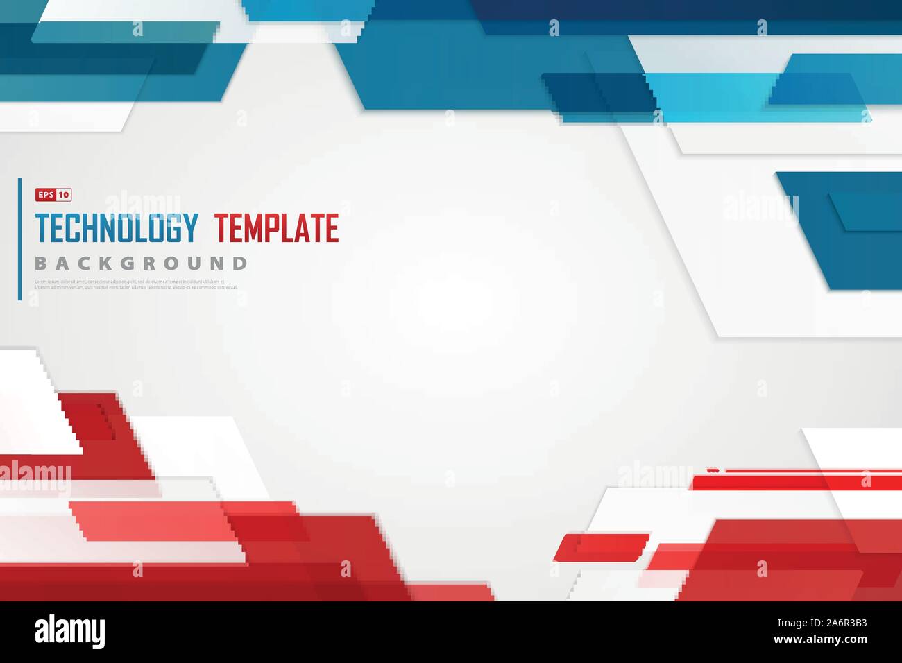 Abstract blue red tech template of contrast presentation template ...