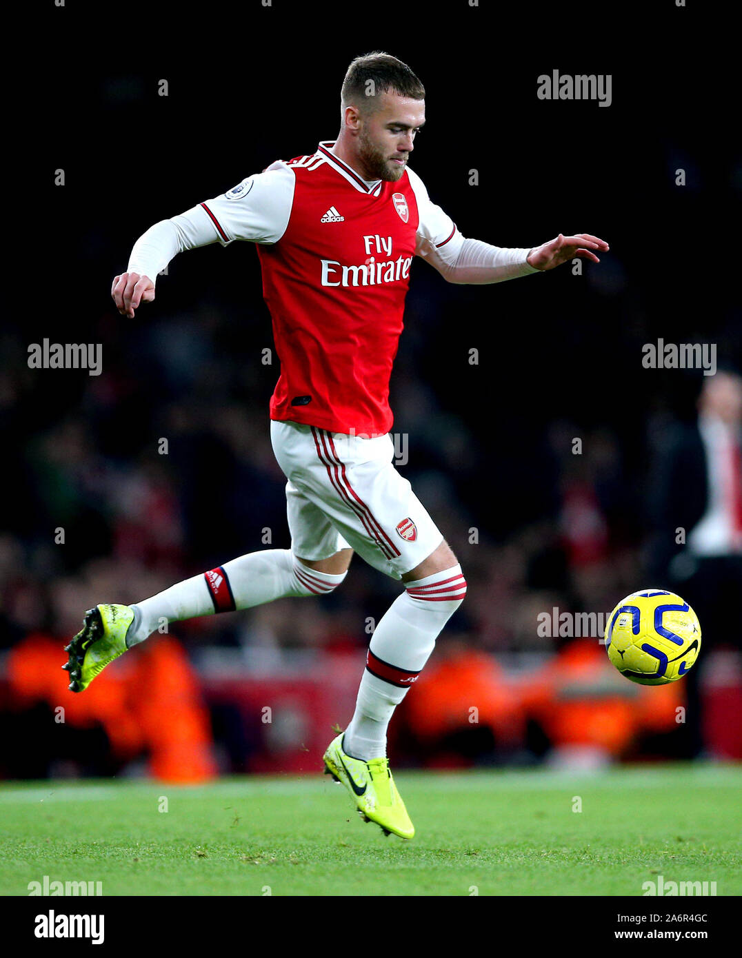 Arsenal's Calum Chambers in action during the Premier League match at ...