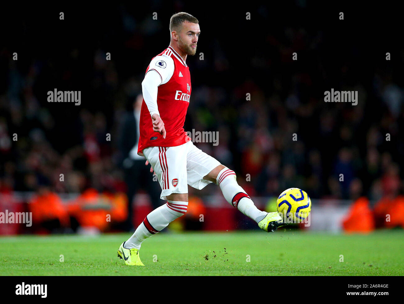 Arsenal's Calum Chambers in action during the Premier League match at ...
