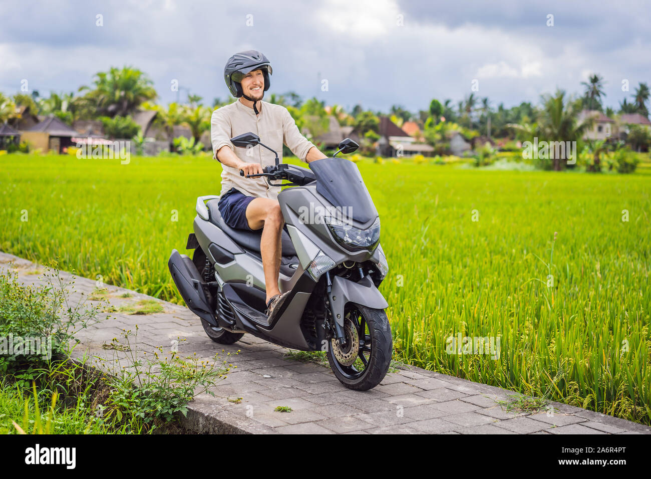 Rice paddy field motorbike on hi-res stock photography and images - Alamy
