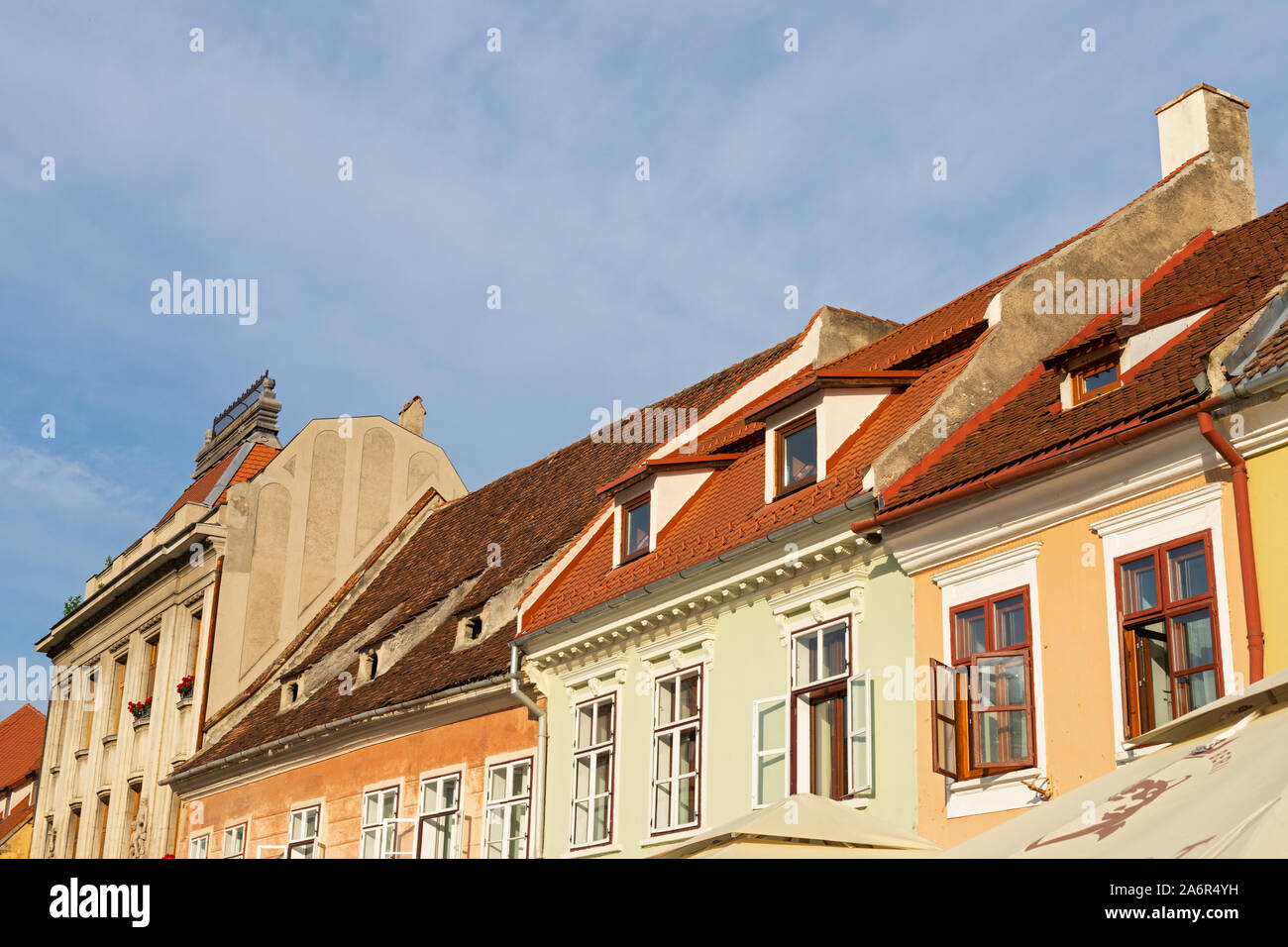 Medieval transylvanian buildings in Brasov,Romania Stock Photo - Alamy