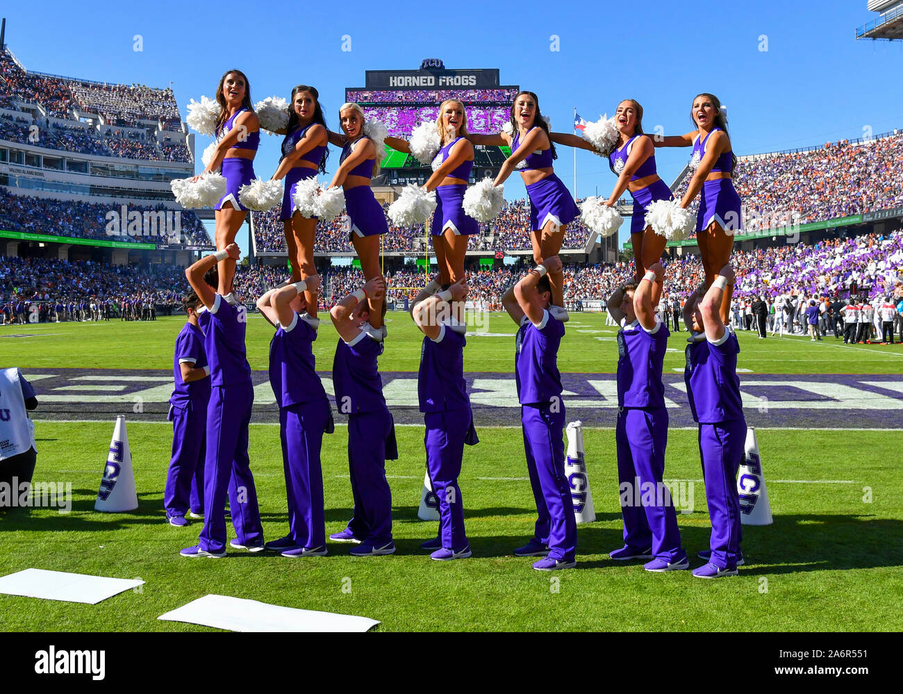 Oct 26, 2019: The TCU cheerleaders during an NCAA game between the ...