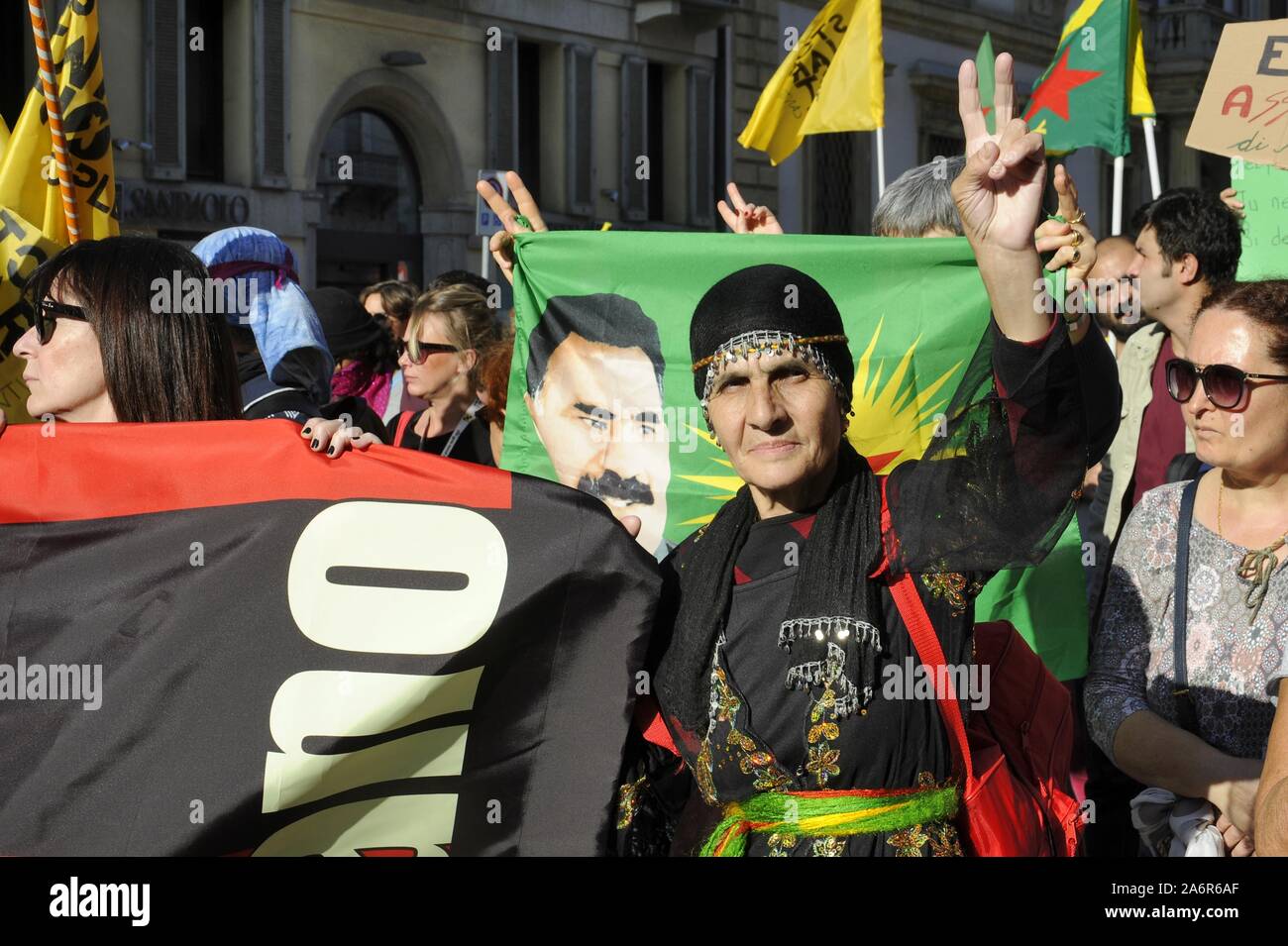Milan (Italy), 26 October 2019, demonstration in support of the Kurdish ...