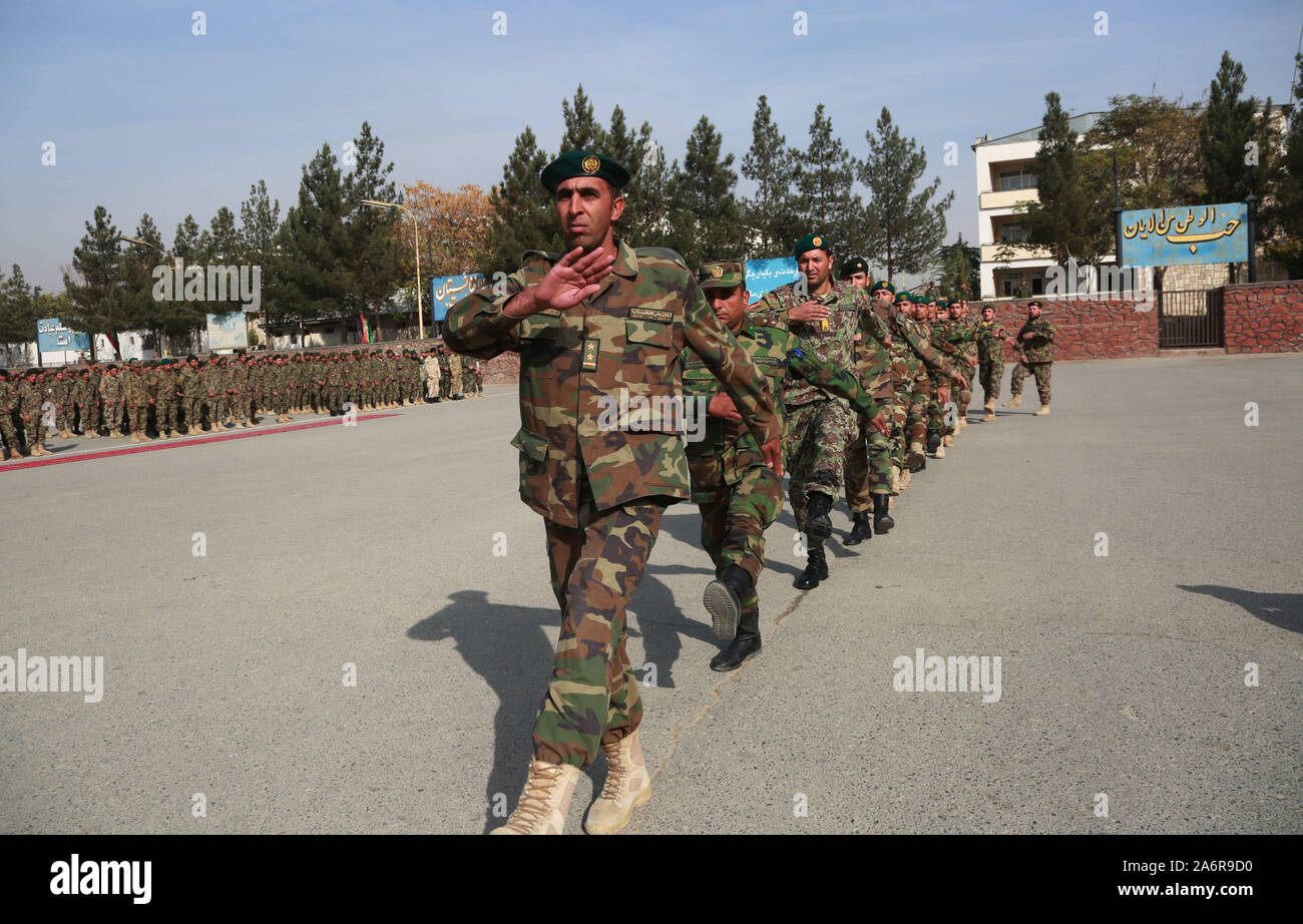Kabul, Afghanistan. 28th Oct, 2019. Afghan soldiers take part in a ...