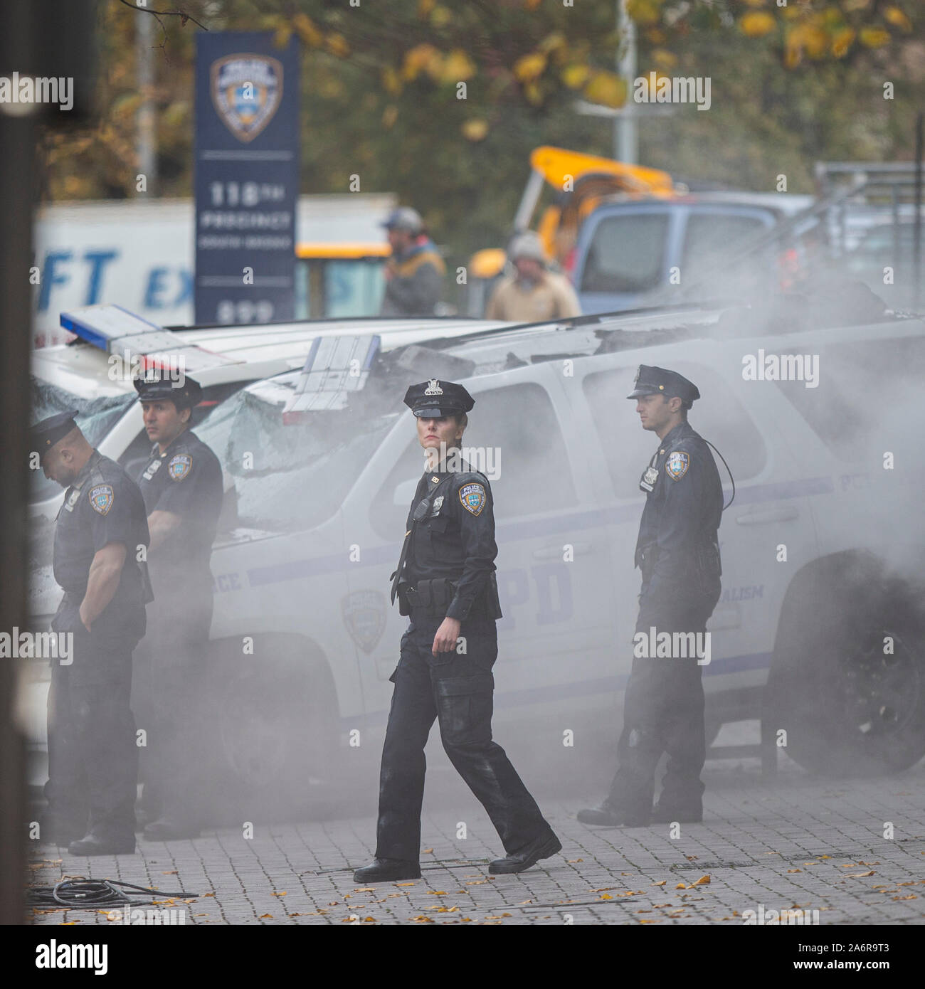 Cardiff, Wales, UK, October 28th 2019. New York Police officer actors ...