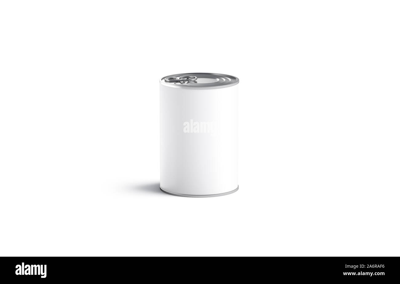 Blank white big conserve can mock up, front view Stock Photo - Alamy