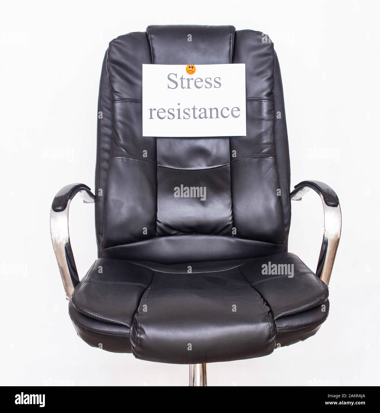 The inscription stress resistance on an office chair. Workplace stress ...