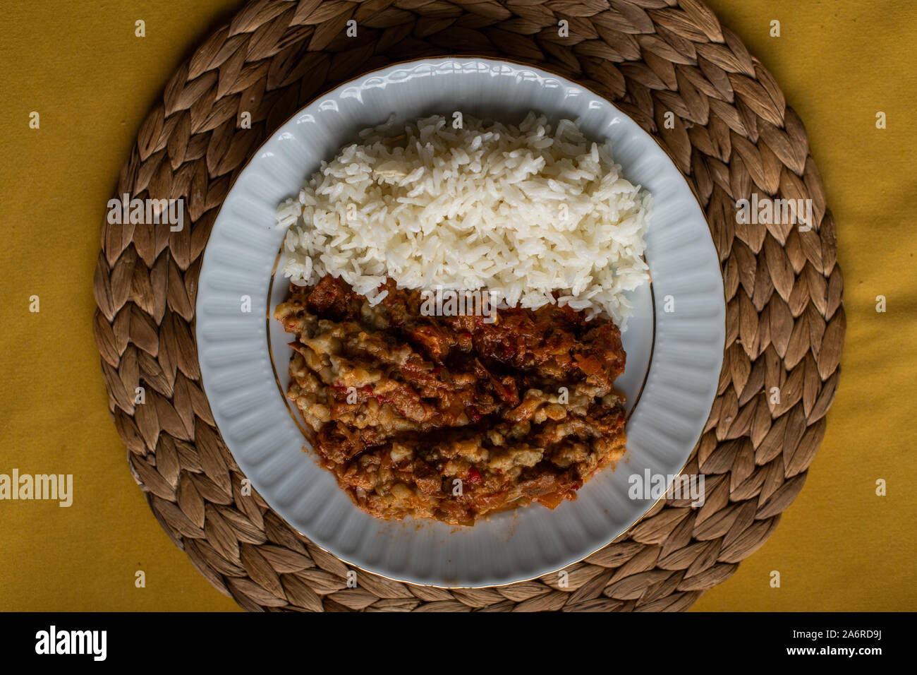 Turkish Food Hunkar Begendi made with Eggplant and Meat Stock Photo - Alamy