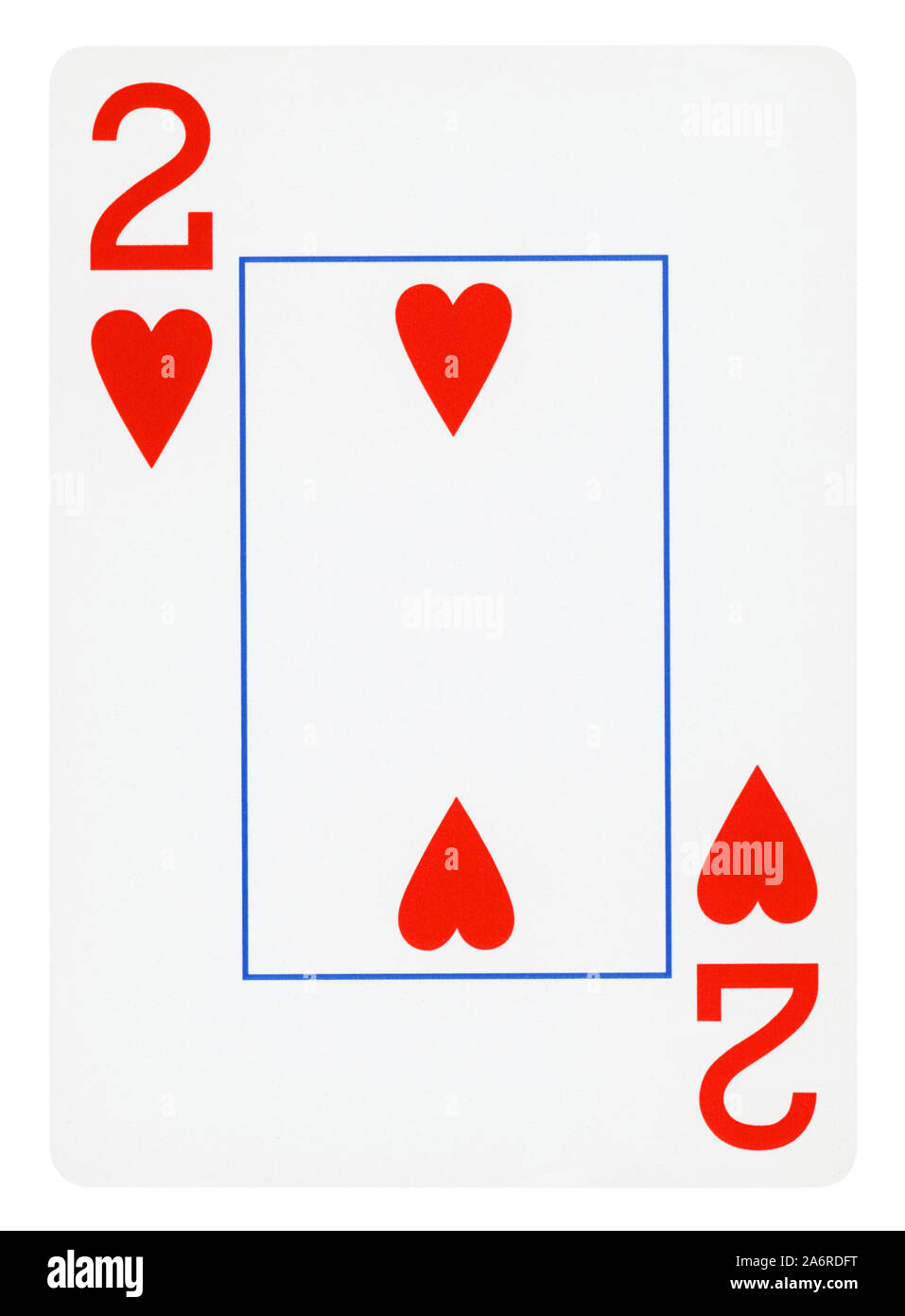 Two of Hearts playing card - isolated on white (clipping path included ...