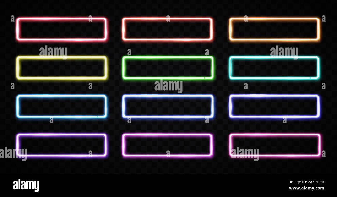 Blue neon light frames Stock Vector Images - Alamy