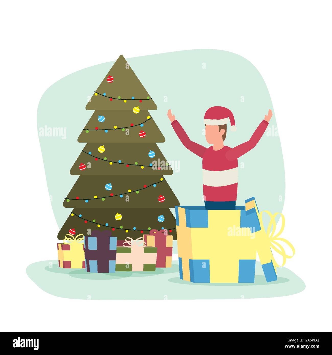Cute boy christmas gifts Cut Out Stock Images & Pictures - Alamy