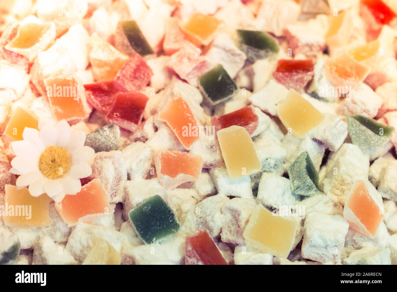 Traditional Turkish Delight, Sugar coated soft candy Stock Photo - Alamy