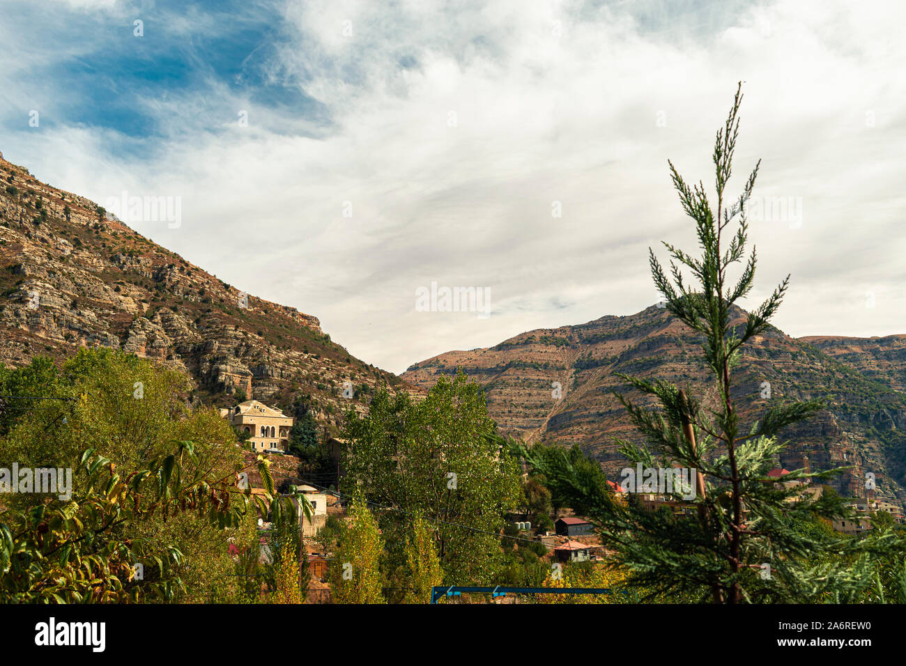 High mountain landscape in Lebanon at summer. The image captured from ...