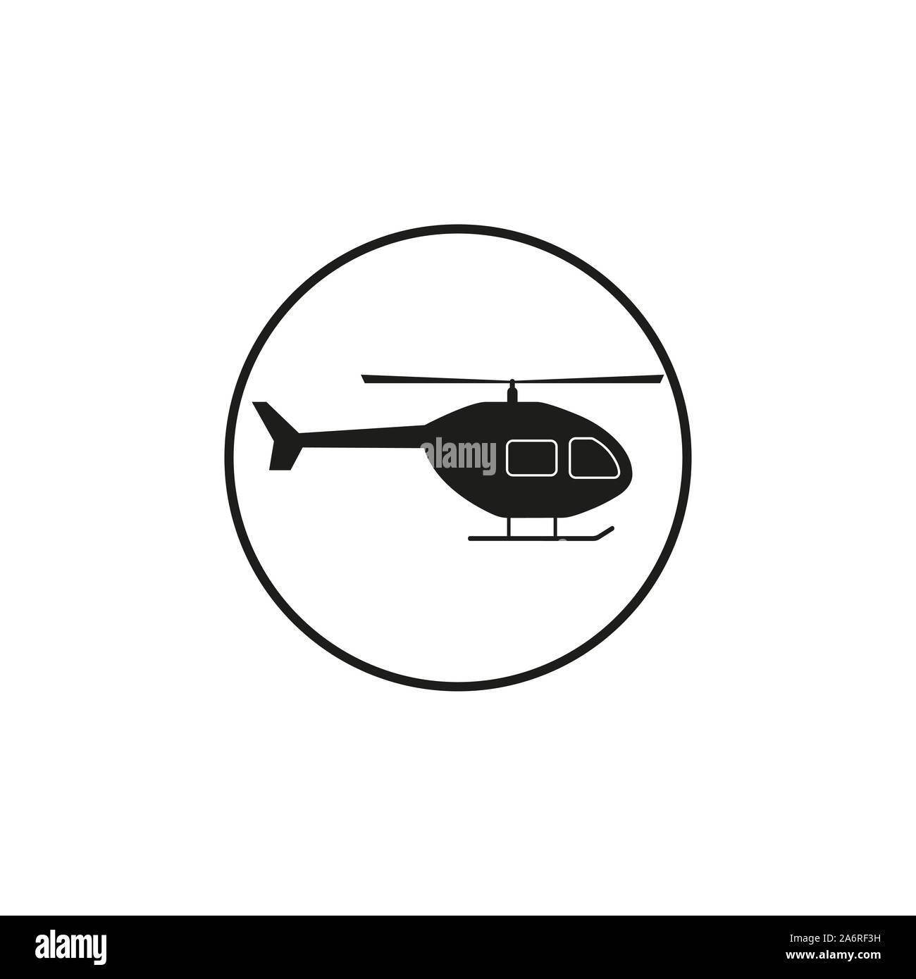 Helicopter, chopper icon. Vector illustration, flat design Stock Vector ...