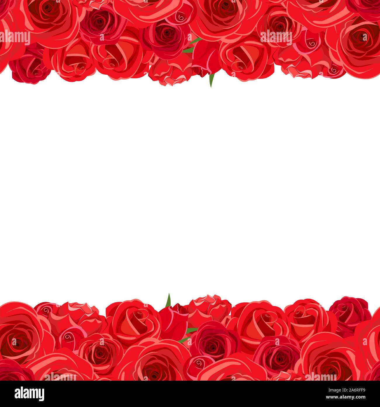Vector horizontal seamless background with red roses Stock Vector Image ...