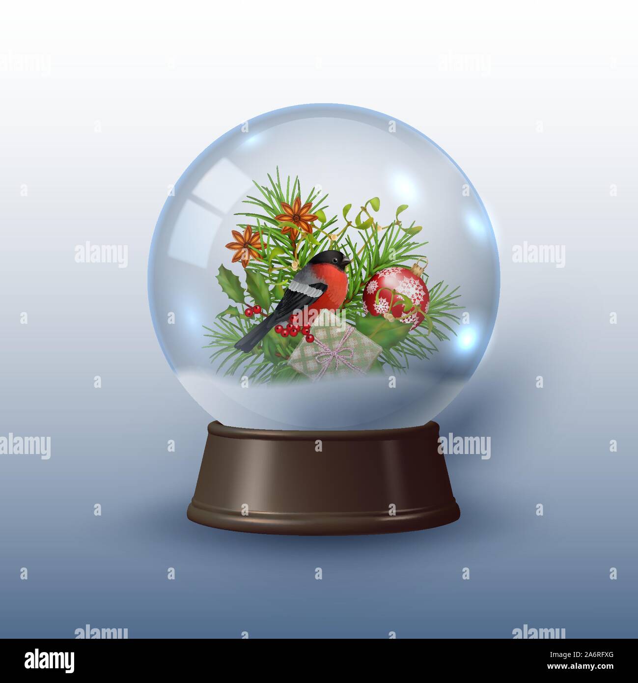 Glass globe bow christmas Stock Vector Images - Alamy