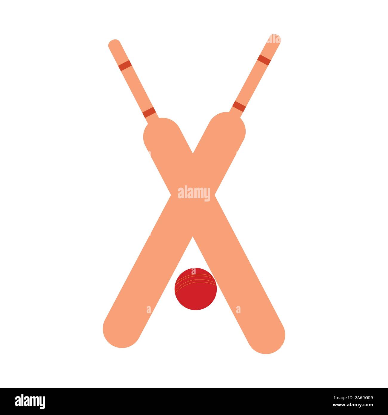Brown bat and cricket ball vector illustration Stock Vector Image & Art ...