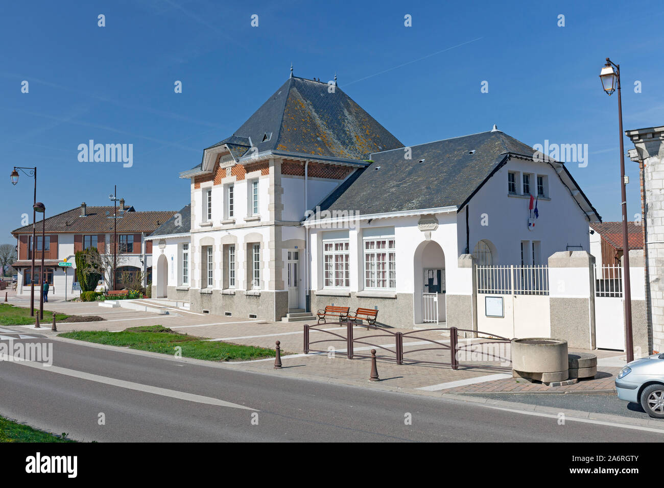 Europe, France, Grand Est, L'Epine, Maison Commune and Local School ...