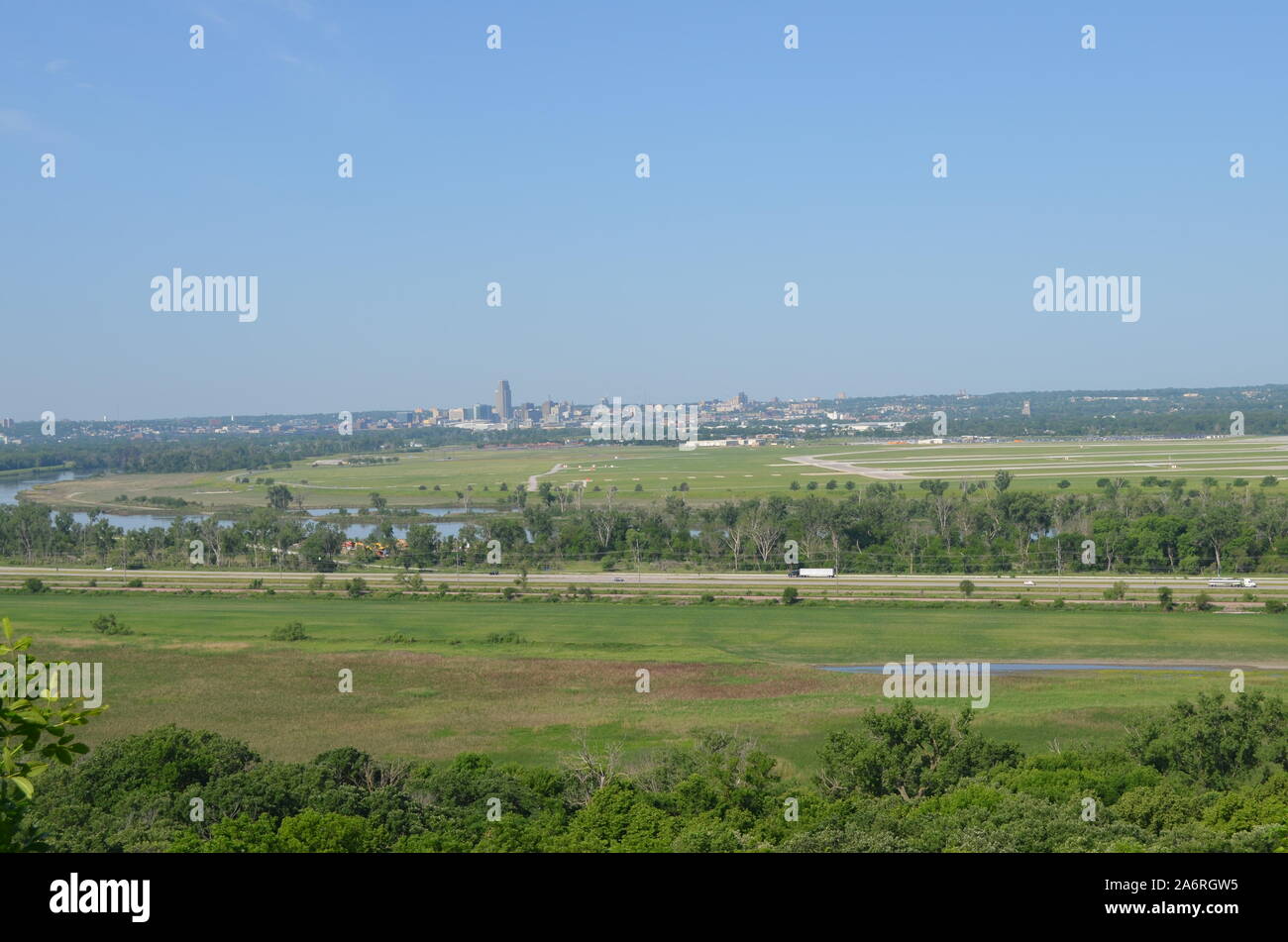 Late Spring in Iowa: Looking Across the Missouri River to Downtown ...