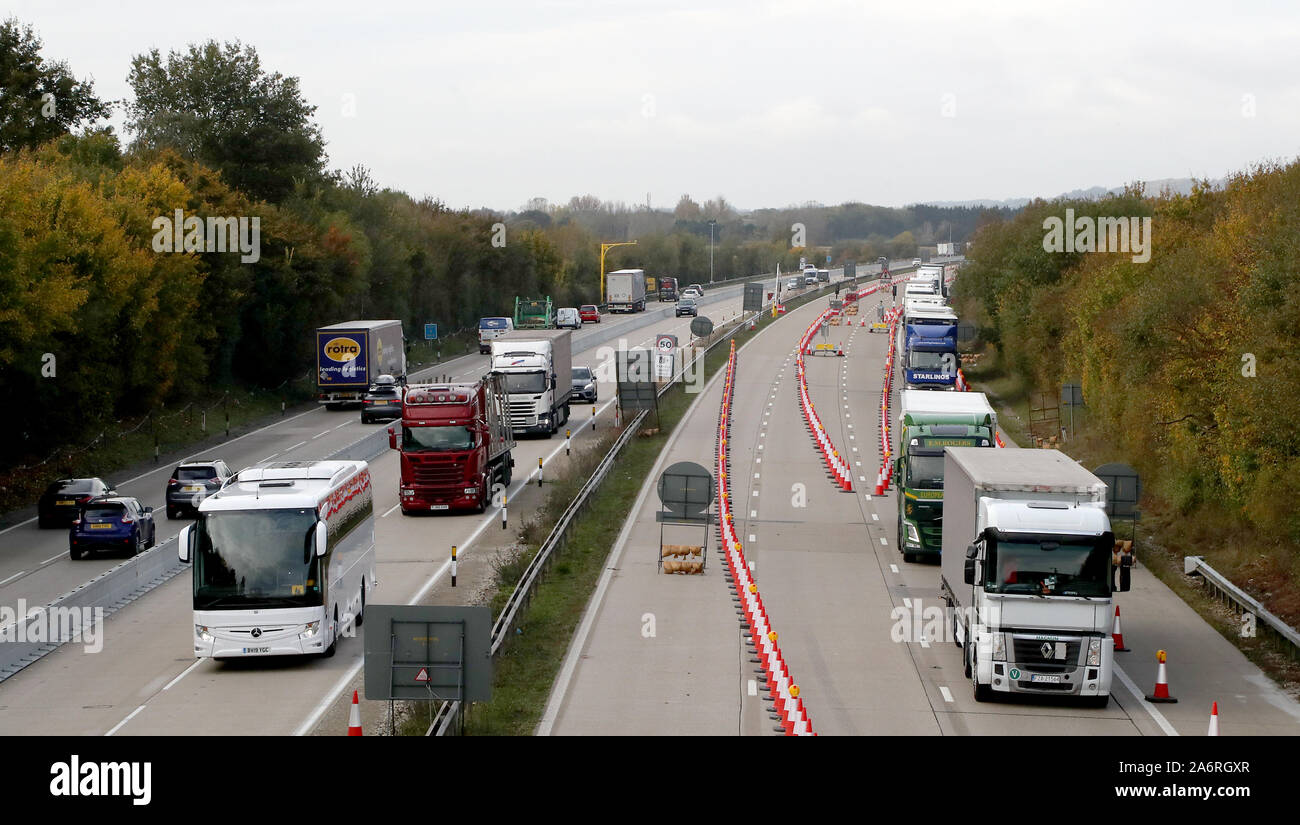 Traffic passes through operation brock on m20 hi-res stock photography ...