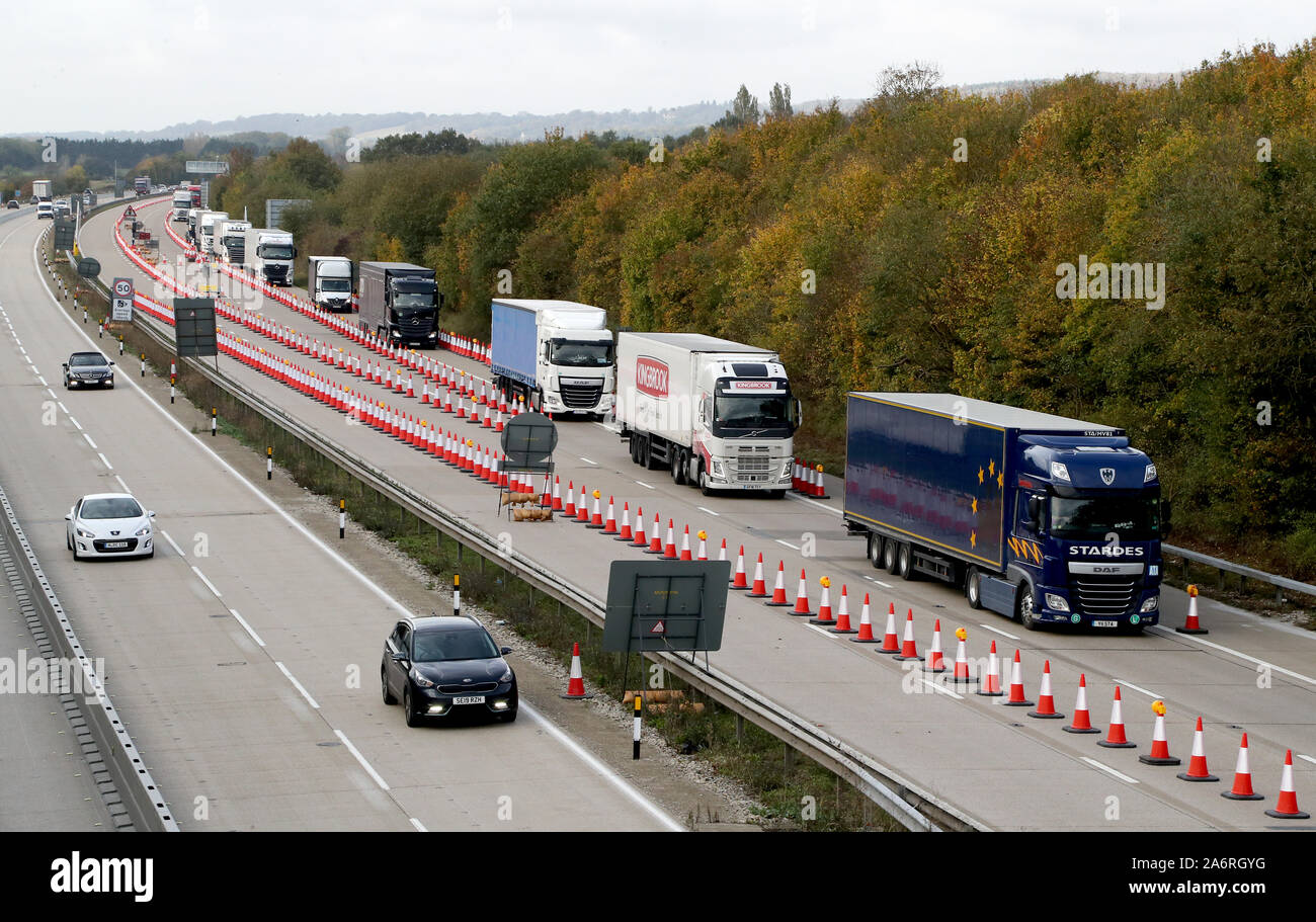 Traffic passes through operation brock on m20 hi-res stock photography ...