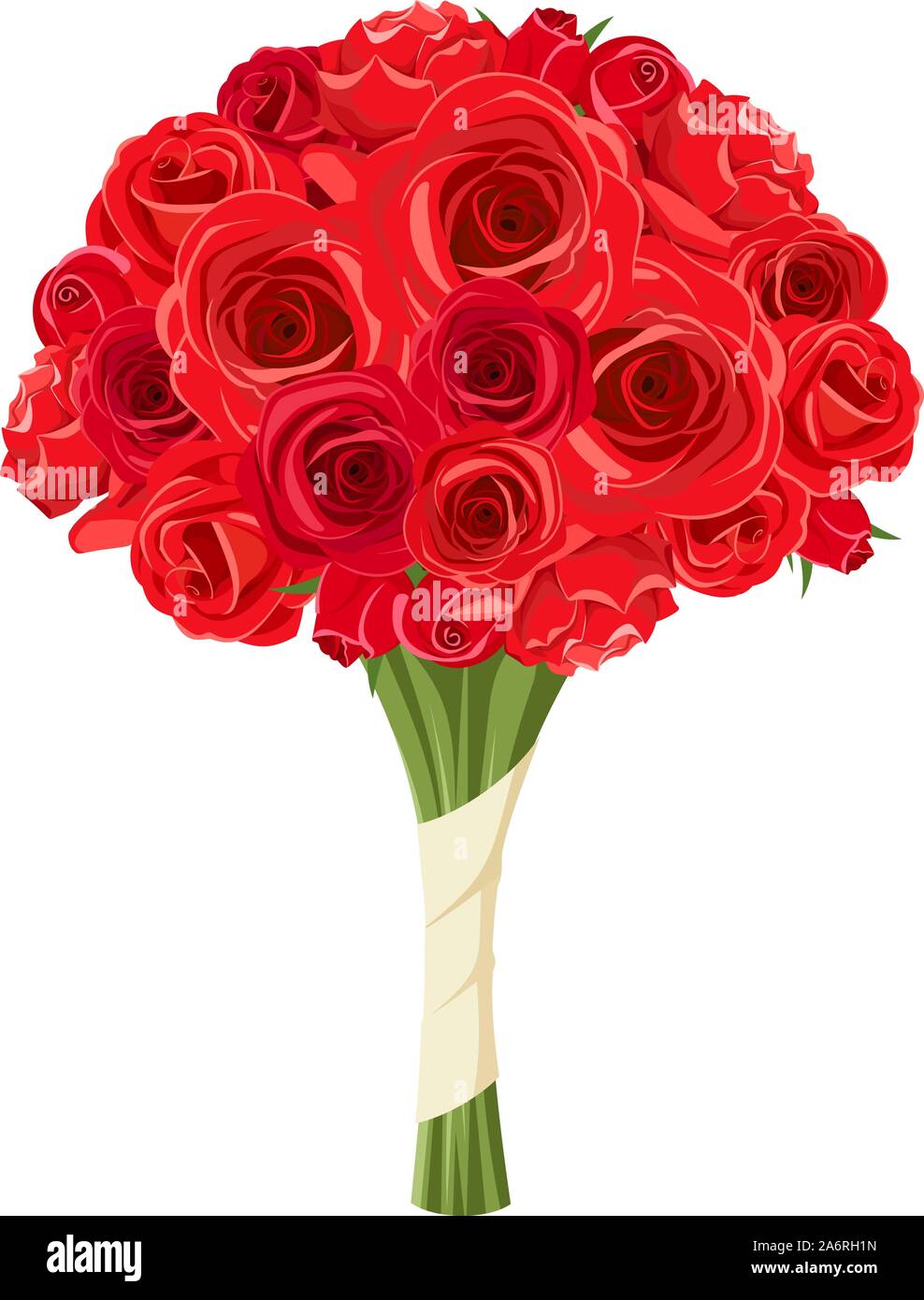 Big red roses Stock Vector Images - Alamy