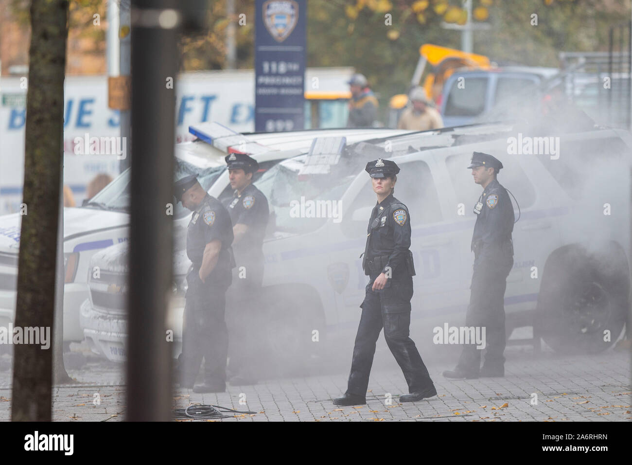 Cardiff, Wales, UK, October 28th 2019. New York Police officer actors ...