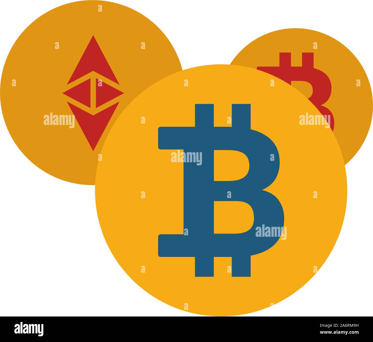 Cryptocurrency icon set. Four elements in diferent styles from fintech ...