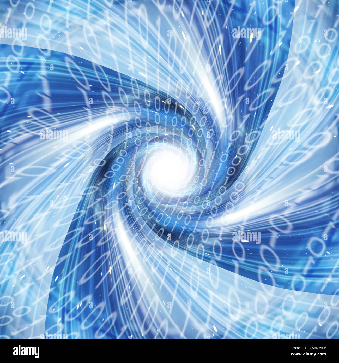 abstract background with a spiral of binary numbers Stock Photo - Alamy
