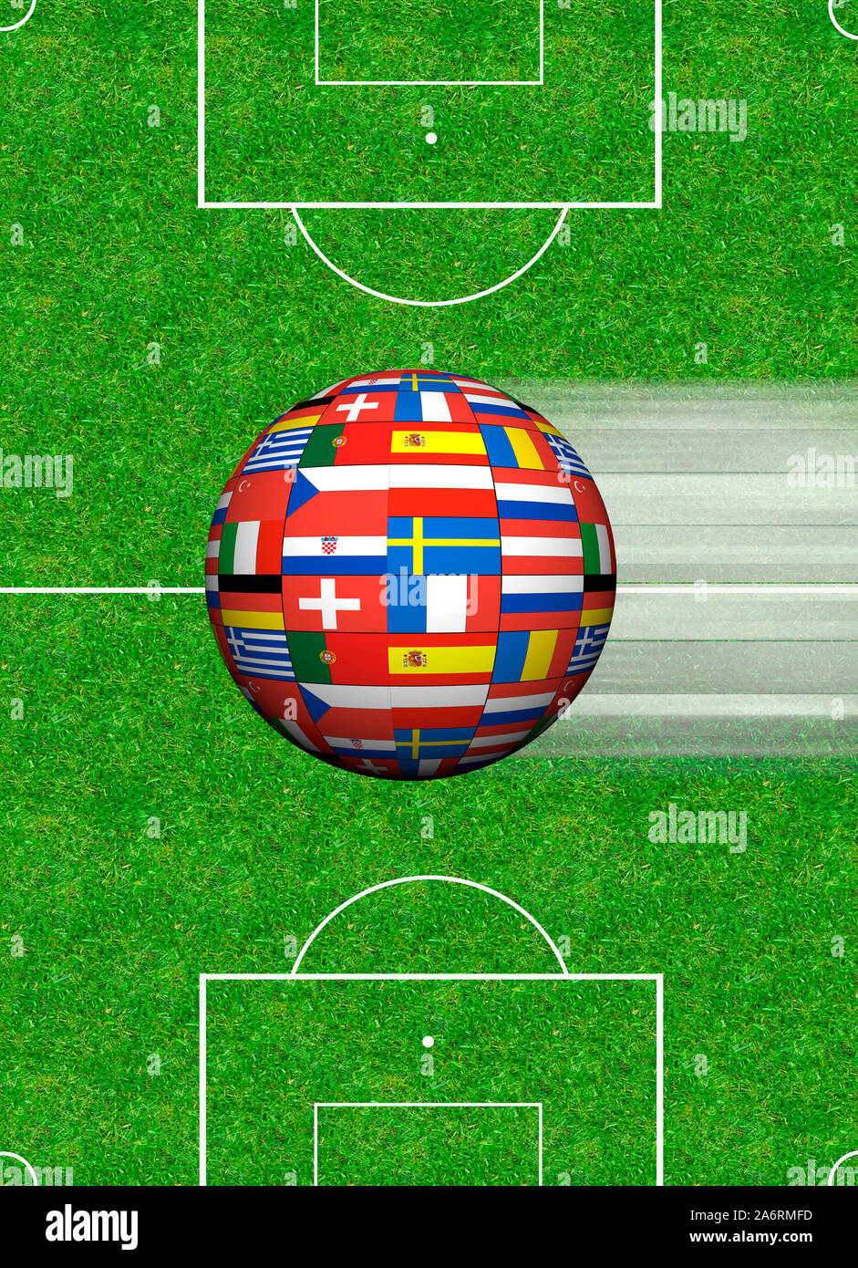 Football field flags hi-res stock photography and images - Alamy