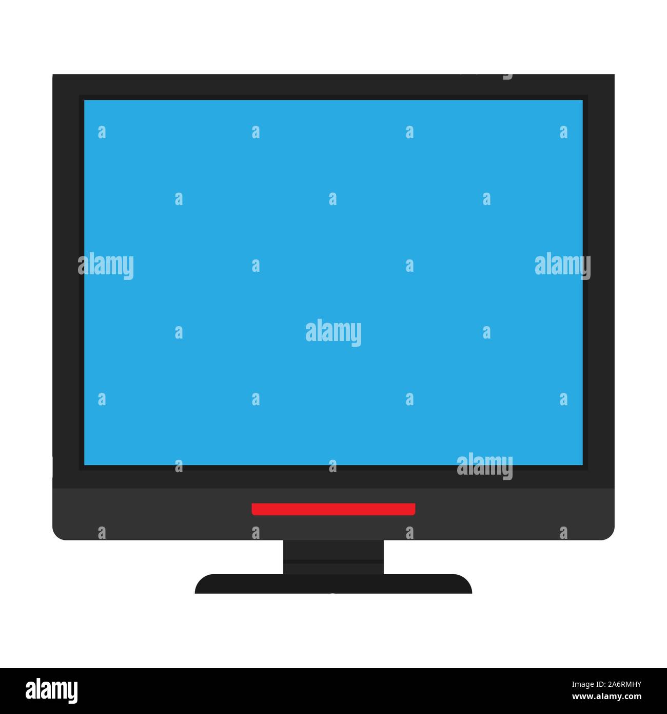 Monitor screen front view display vector icon. Above computer ...