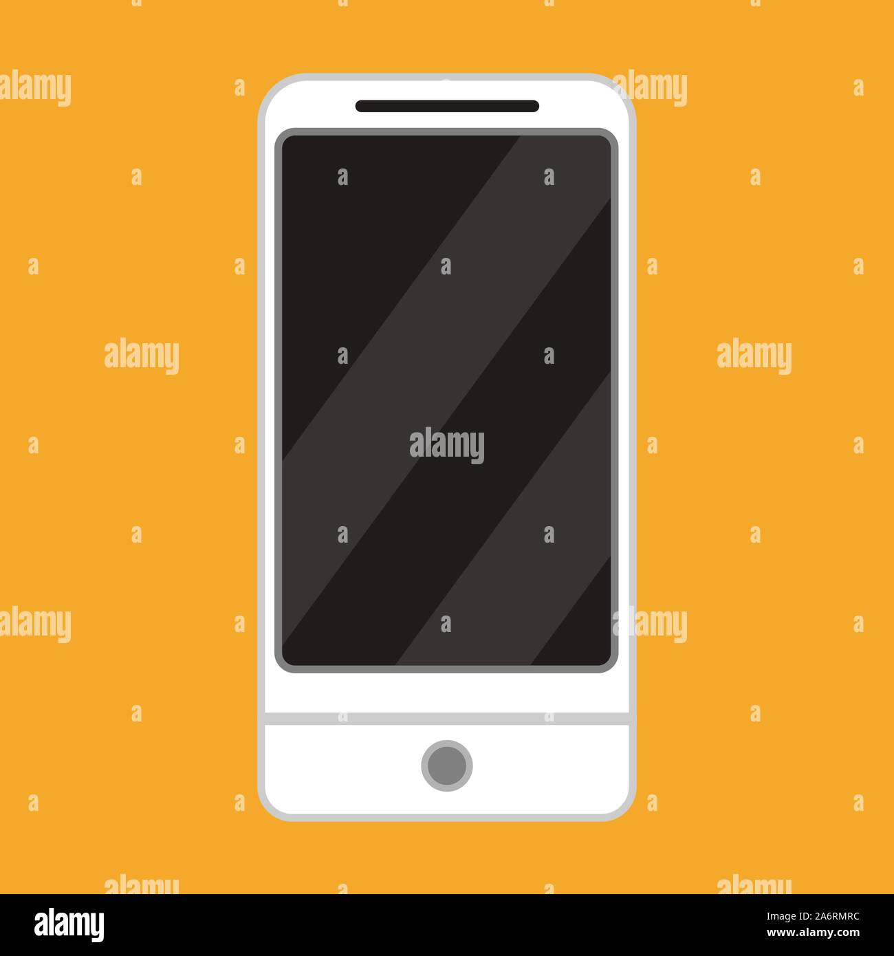 Smartphone front view vector icon device. Mobile phone technology ...