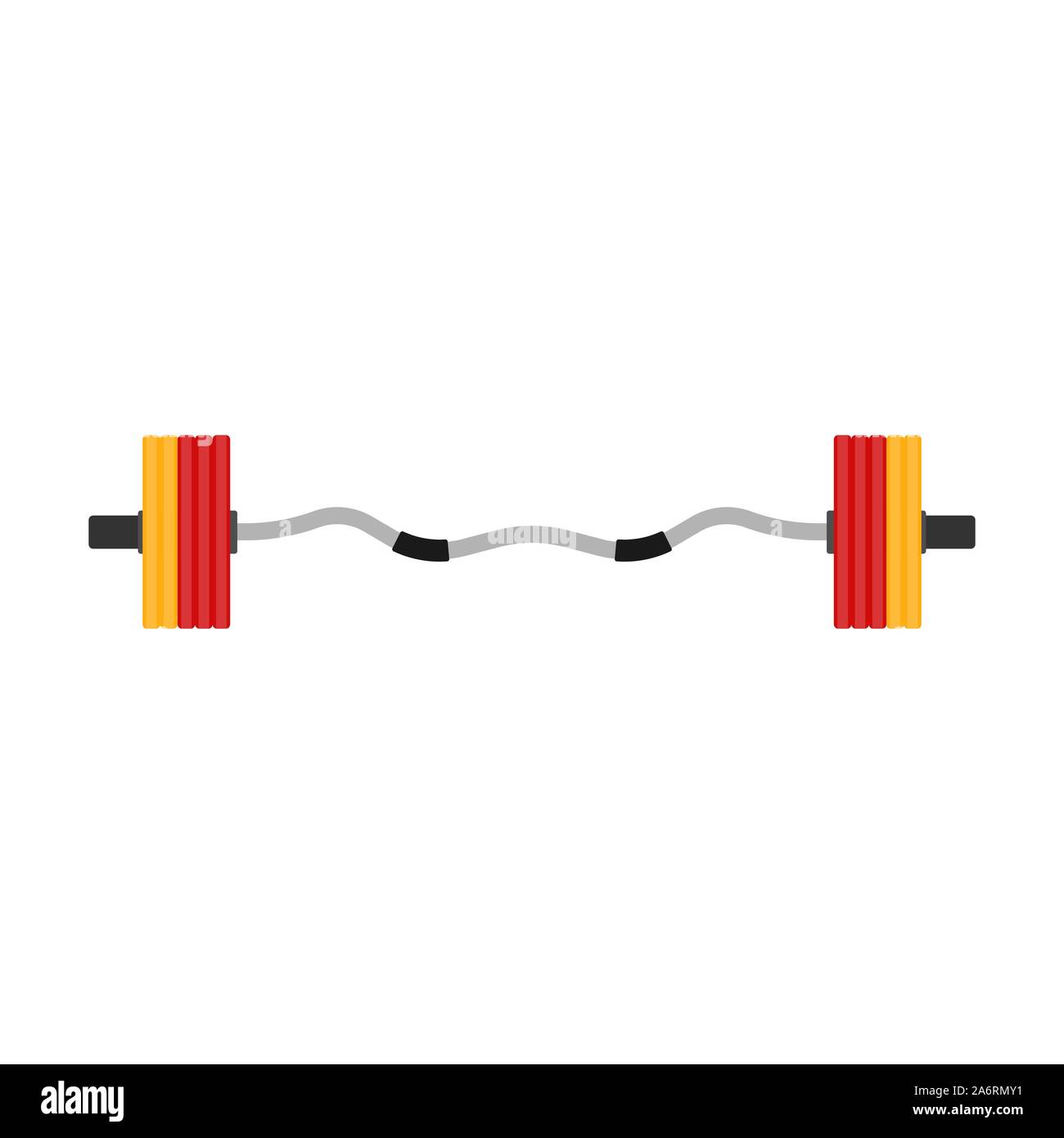 Barbell vector icon exercise fitness weight. Bodybuilding sport ...