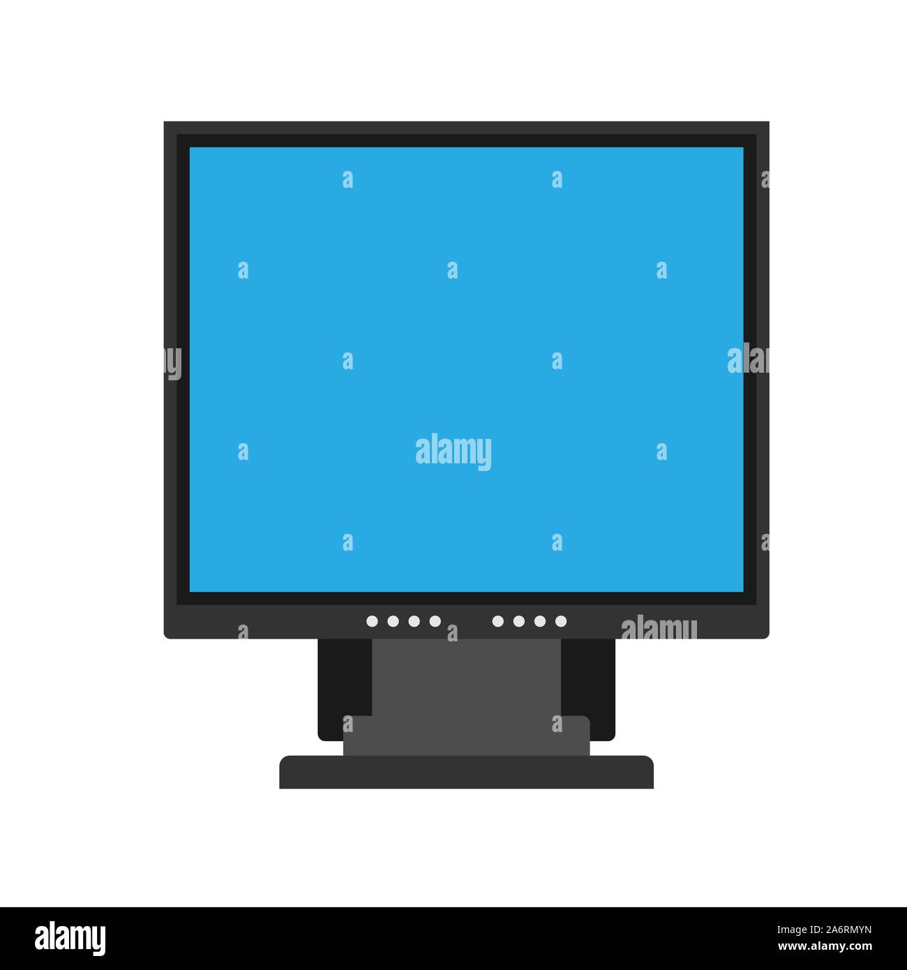 Monitor screen front view display vector icon. Above computer ...