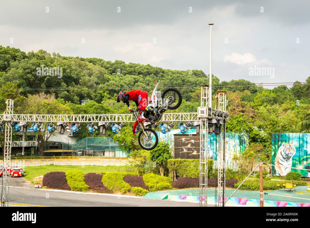 Professional moto cross biker jumps hi-res stock photography and images ...