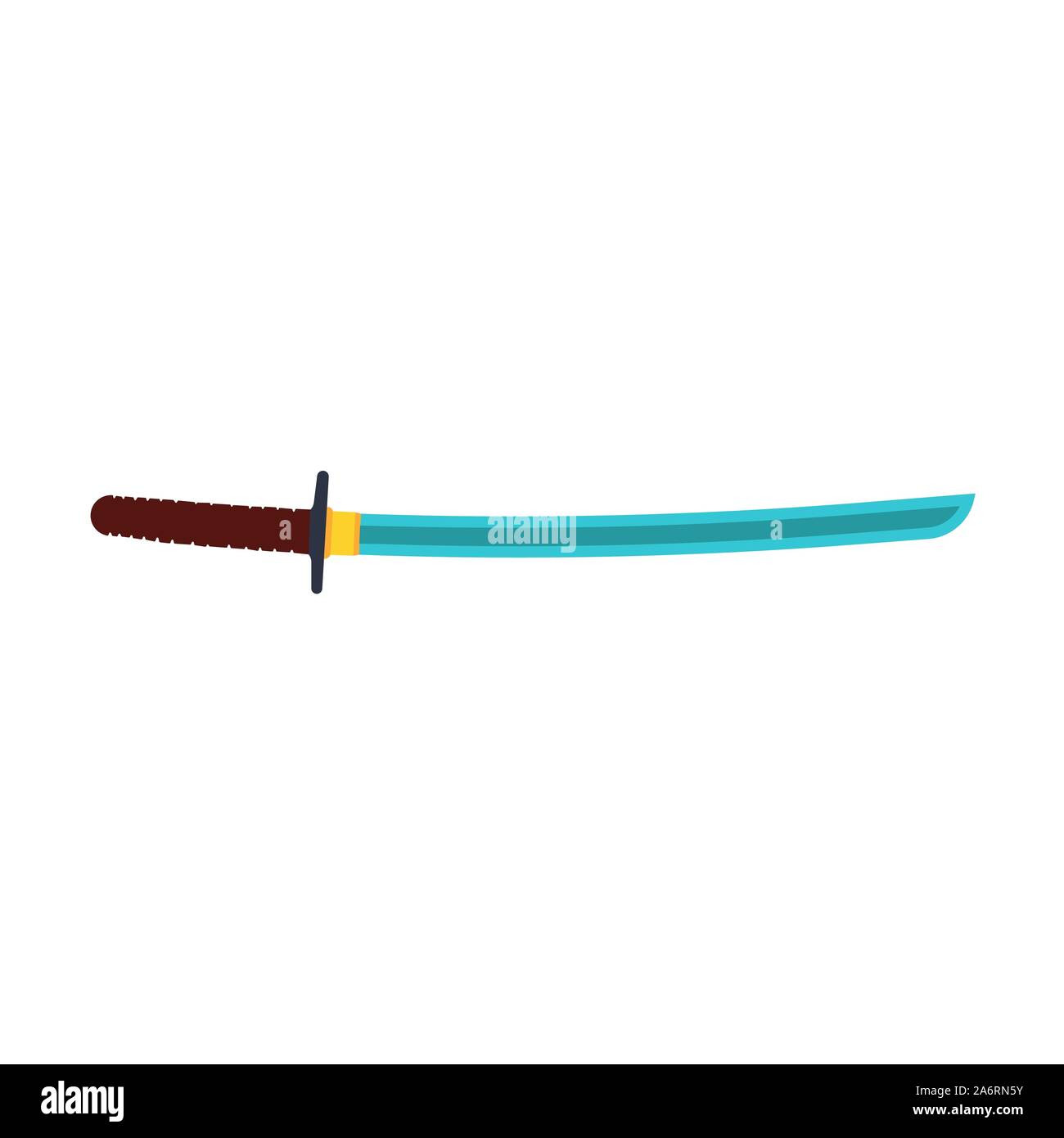 Katana sword samurai blade vector icon. Warrior weapon ninja isolated ...
