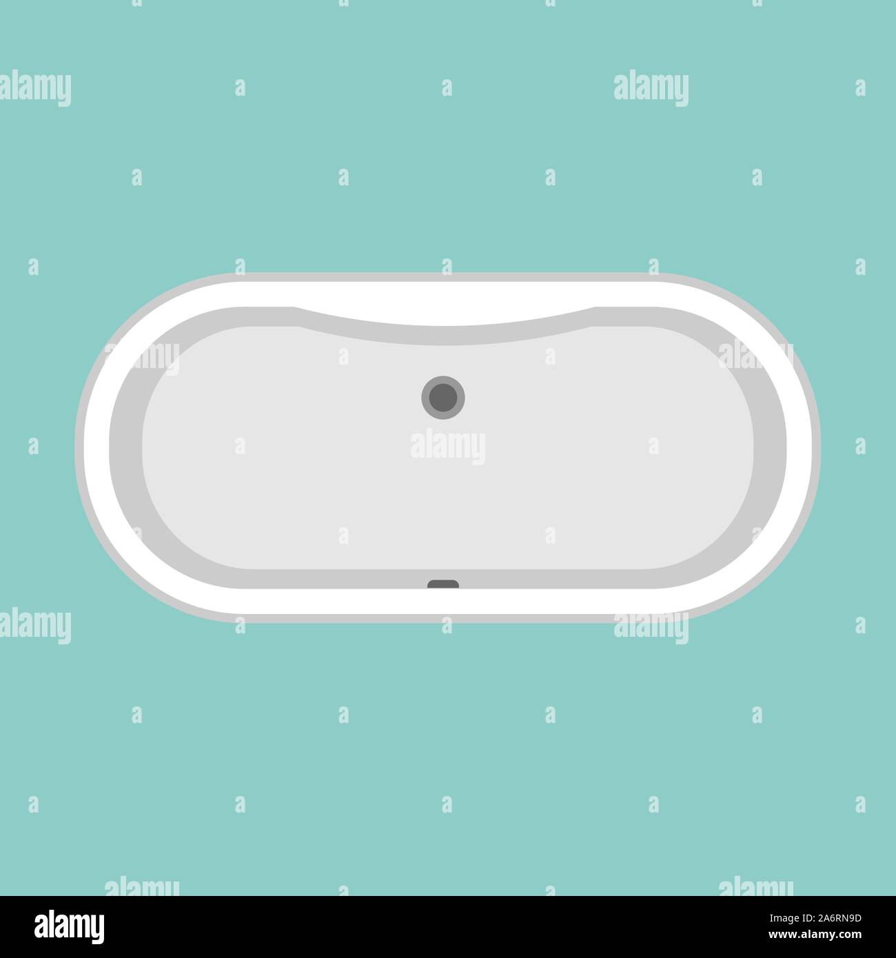 Bathtub bathroom vector icon top view design. Water hygiene cartoon ...