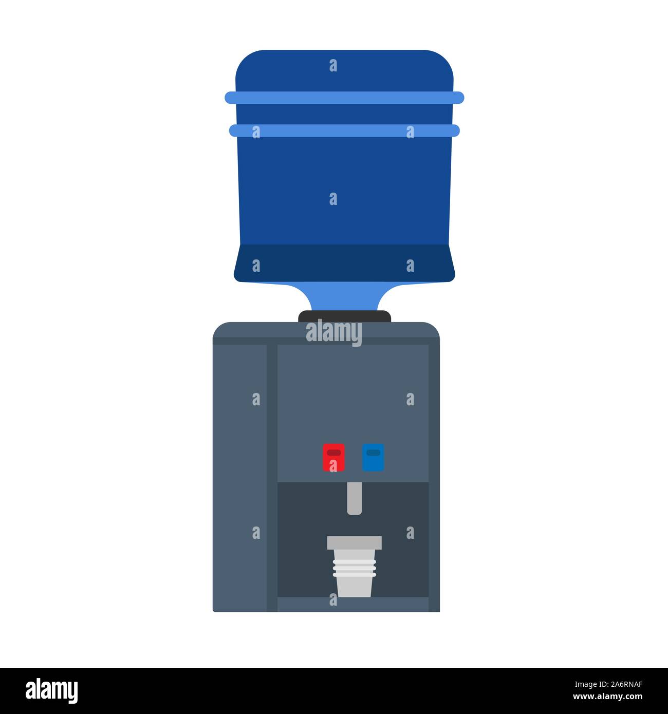 Water dispenser vector flat icon liquid. Cooler bottle drink office ...